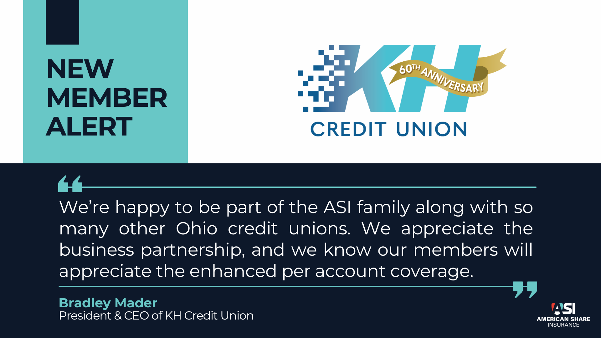KH Credit Union Chooses ASI - ASI | American Share Insurance